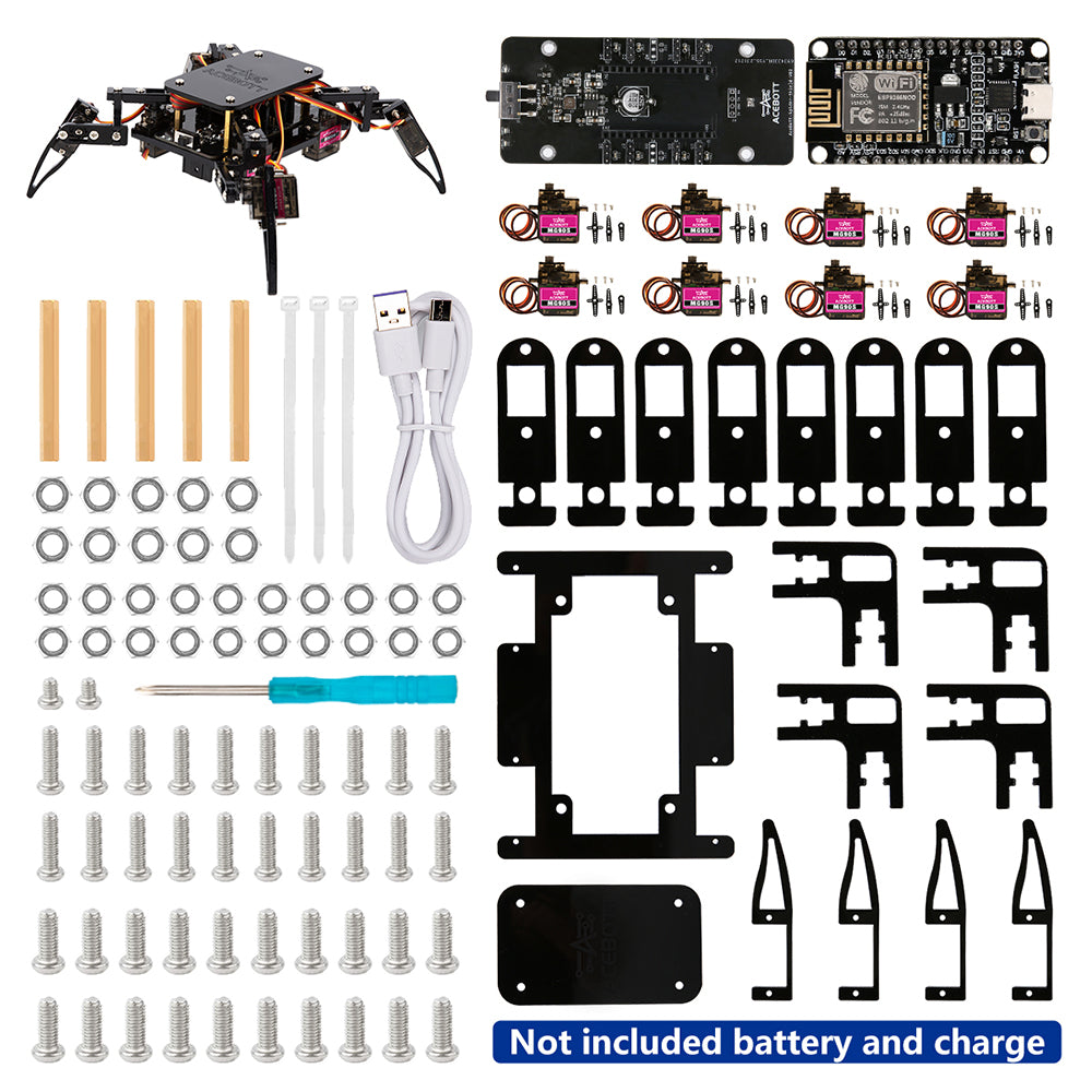 ACEBOTT QD020 ESP8266 Quadruped Bionic Spider Robot kit with